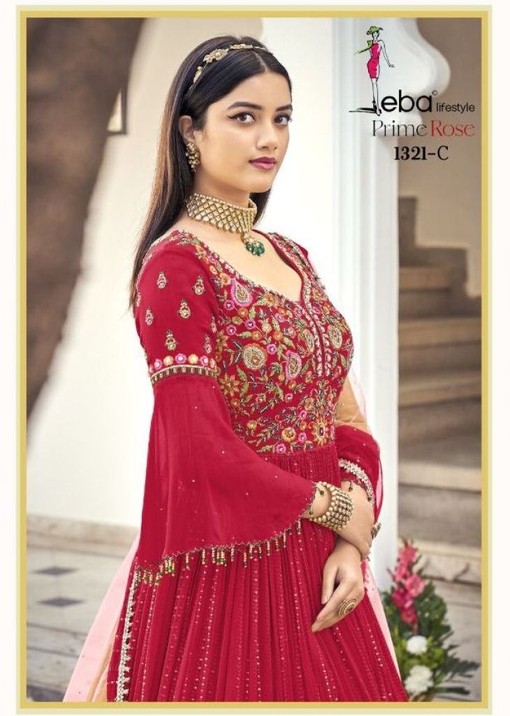 Eba Prime Rose Heavy Faux Georgette With Sequence Work Anarkali Gown ...