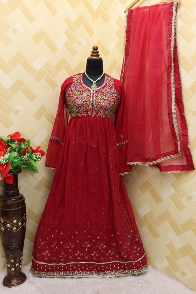 Eba Prime Rose Heavy Faux Georgette With Sequence Work Anarkali Gown ...
